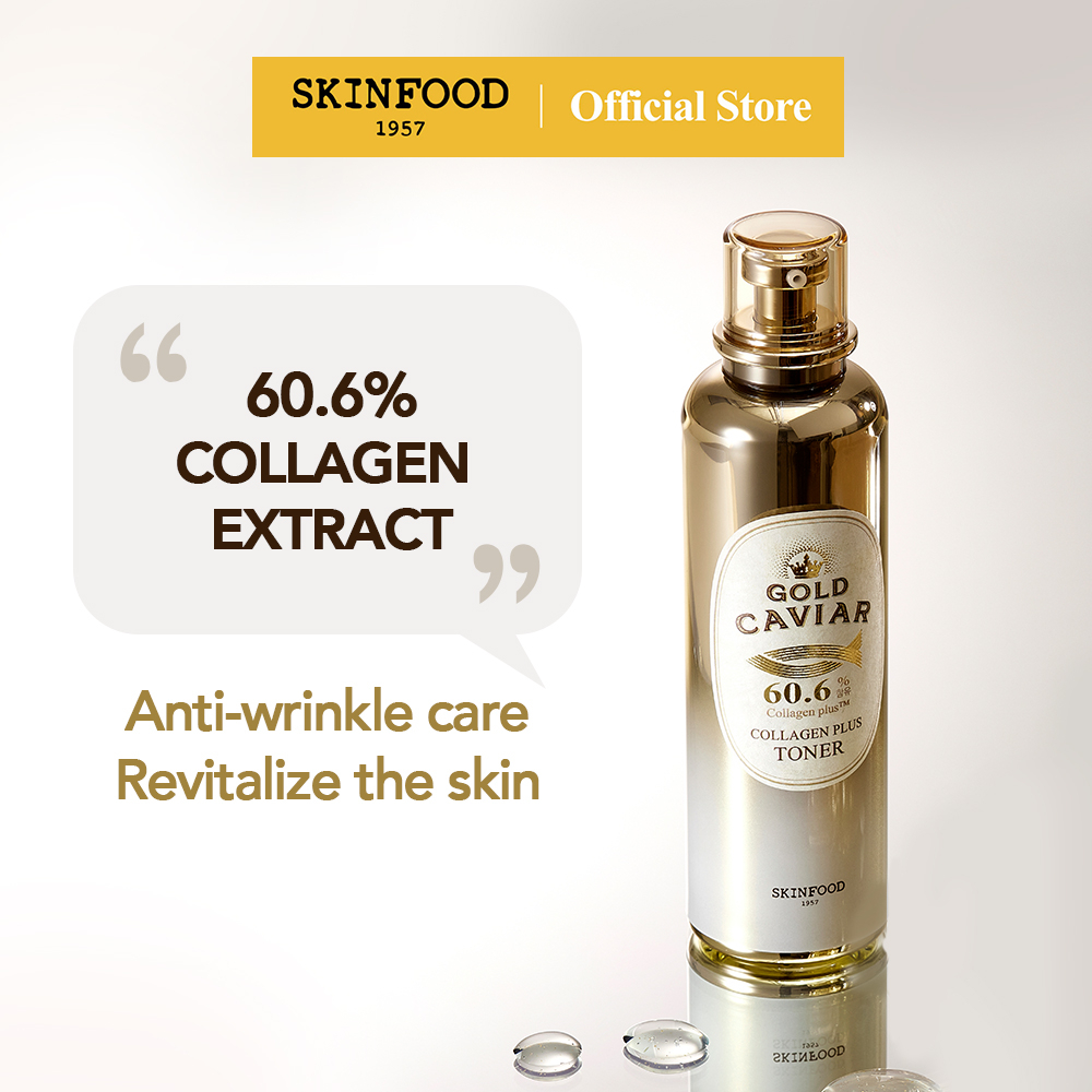 [SKINFOOD Official] Gold Caviar Collagen Plus Toner 120ml / 60.6% ...