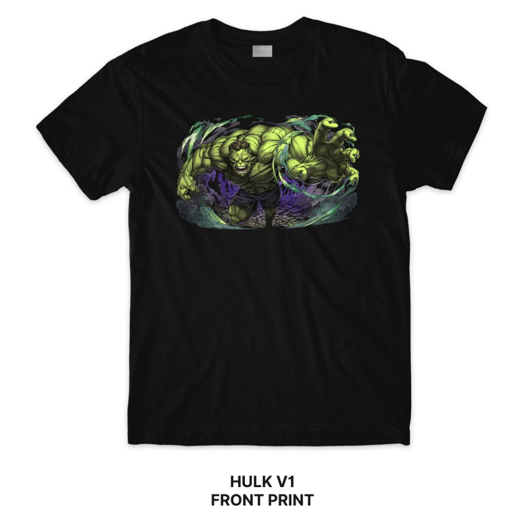 The Incredible Hulk T-shirt Avengers Series T-shirt Comic Black Front ...