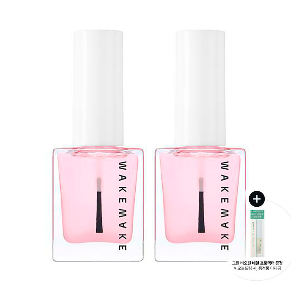 WAKEMAKE Nail Gun Pink Cuticle Oil X 2+Green Biotin Nail Protector ...