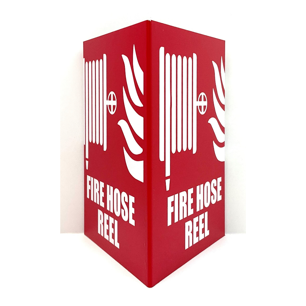FIRE RISER REEL SIGNAGE | V-SHAPE ALUMINIUM SIGNAGE | DOUBLE SIDED ...