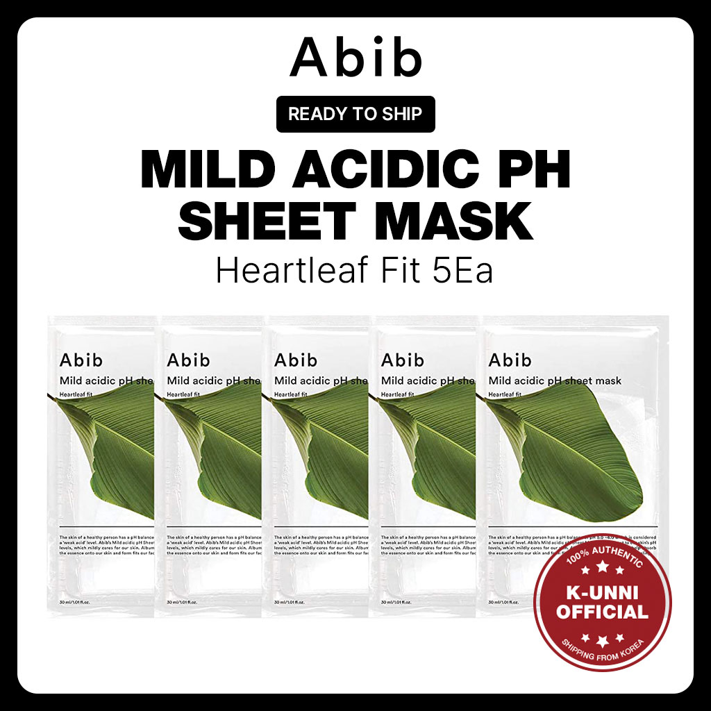 [Abib] Mild Acidic pH Sheet Mask Heartleaf fit 5ea / Soothing Mask Pack ...
