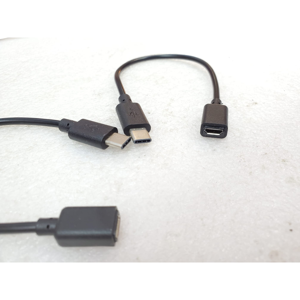 USB-C Male to Micro USB Female Adapter Cable – Short, Compact Black ...