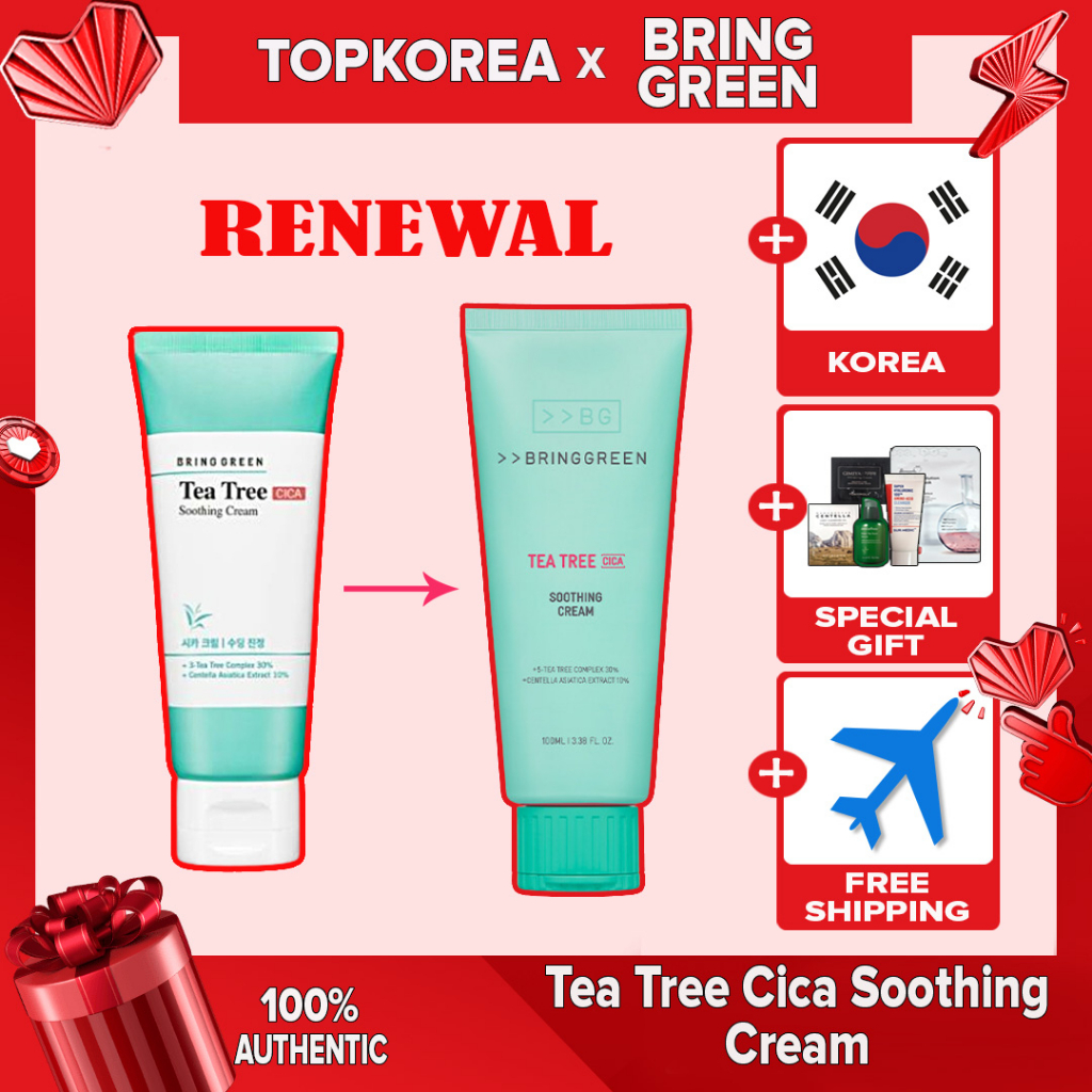 ★BRING GREEN★ tea tree cica soothing cream 20ml 100ml / TOPKOREA ...
