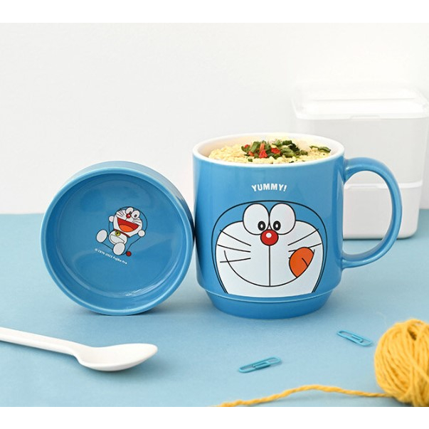 Doraemon Snoopy Cup Noodles Bowl with Lid Cup Noodles Mug Character ...