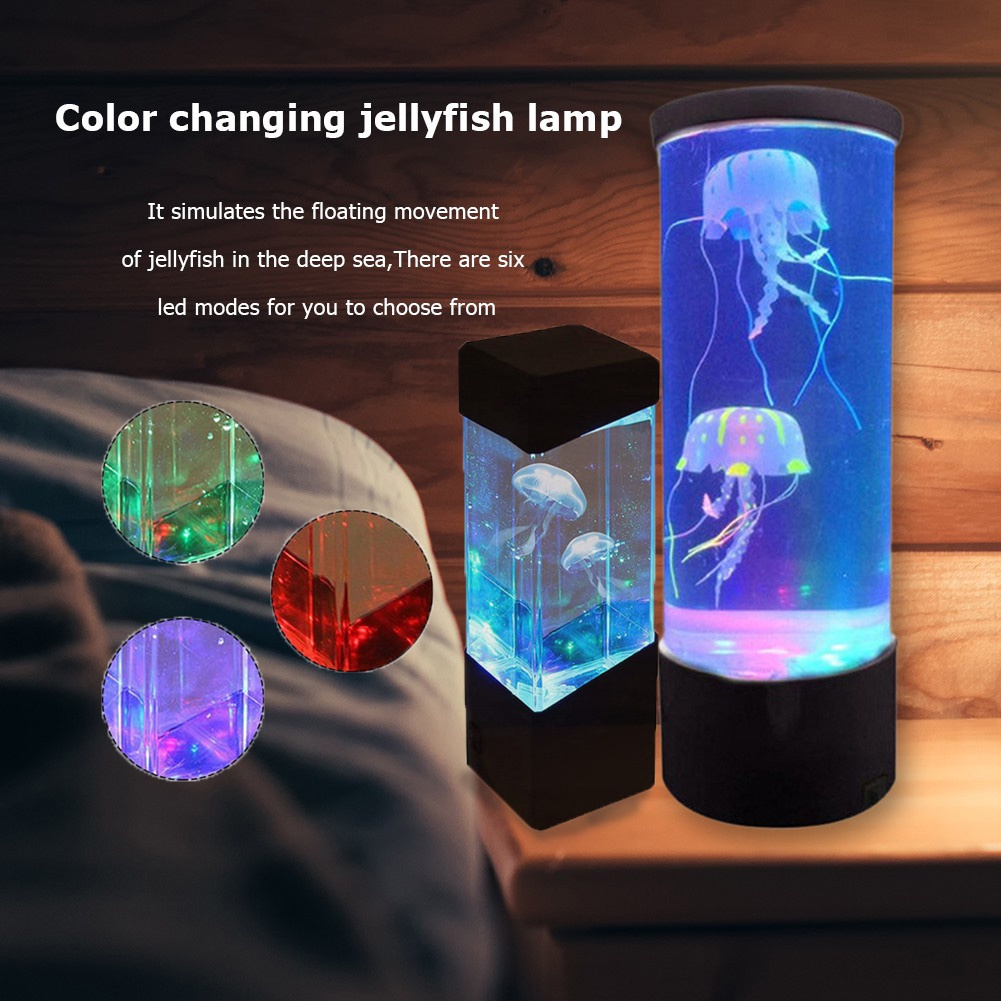 LED Remote Control Fantasy Jellyfish Lamp USB/Battery Powered Color ...