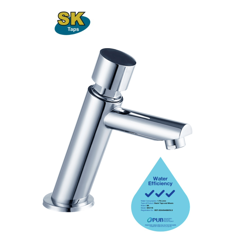 SK Taps Brass Chrome Push Button Self Closing Tap High Pillar (PUB ...