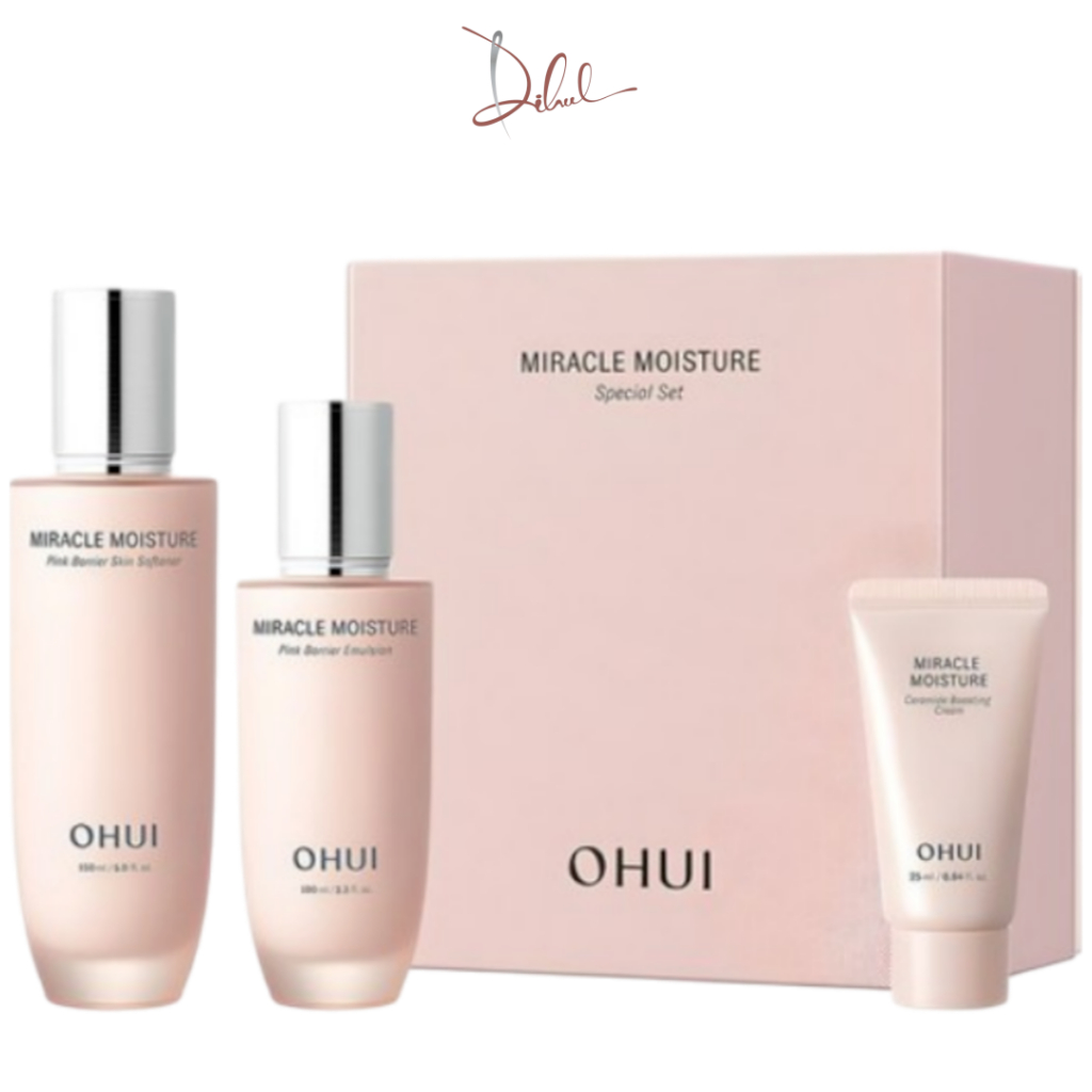 O HUI Miracle Moisture Pink Barrier Set Skin (150ml) Emulsion (100ml ...