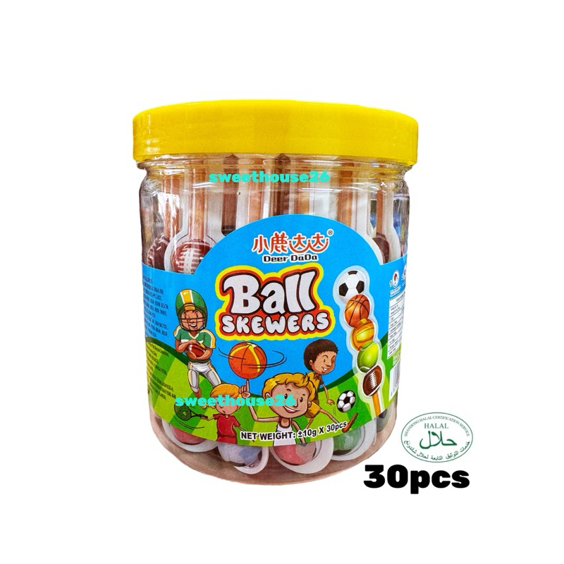 【30pcs】Ball Skewers Soft Candy Gula Gummy With Fruit Jam 10g x 30pcs ...