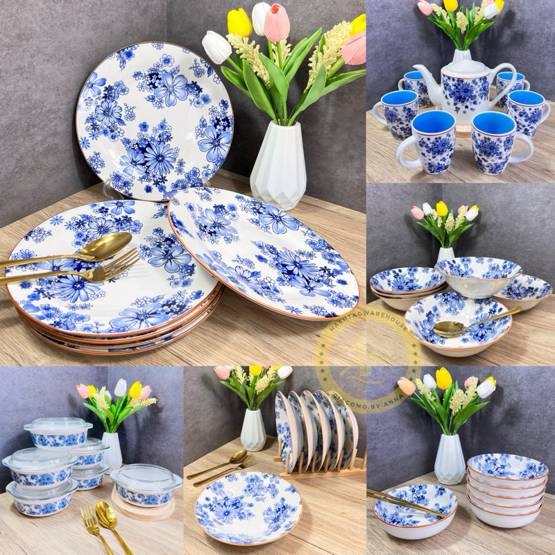 ALA-CARTE BLUE CHELSEA Full Set (Per Set) Plate / Bowl / Mug / Teapot ...