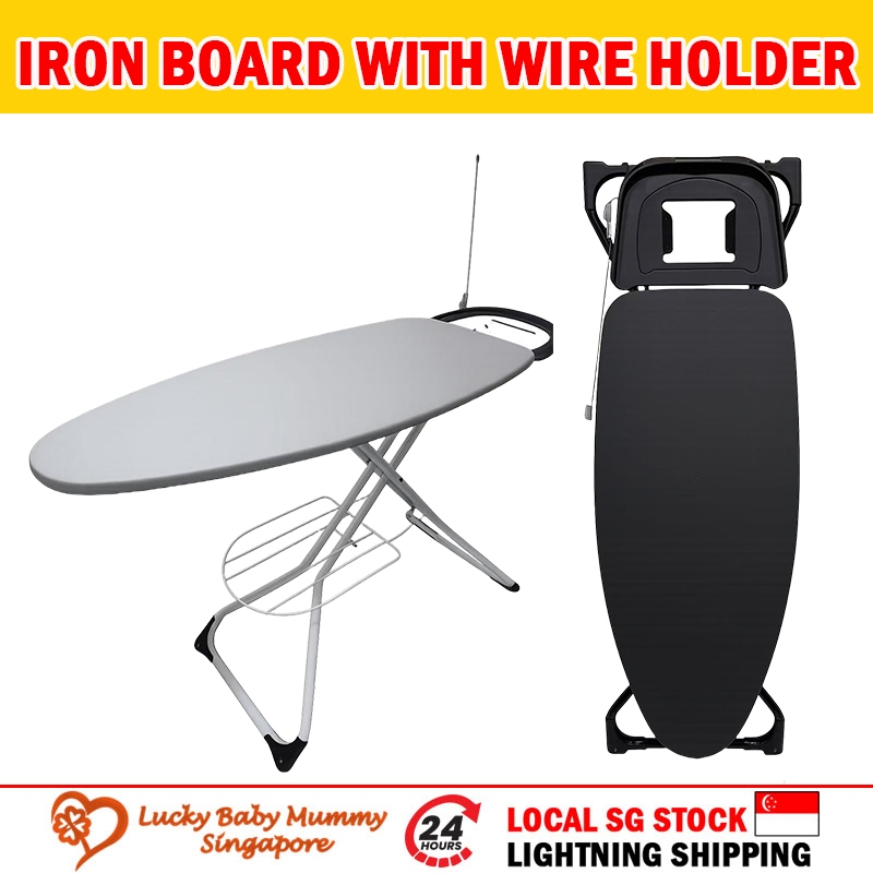 Large Foldable Ironing Board with Wire Holder & Tray/Adjustable Height ...