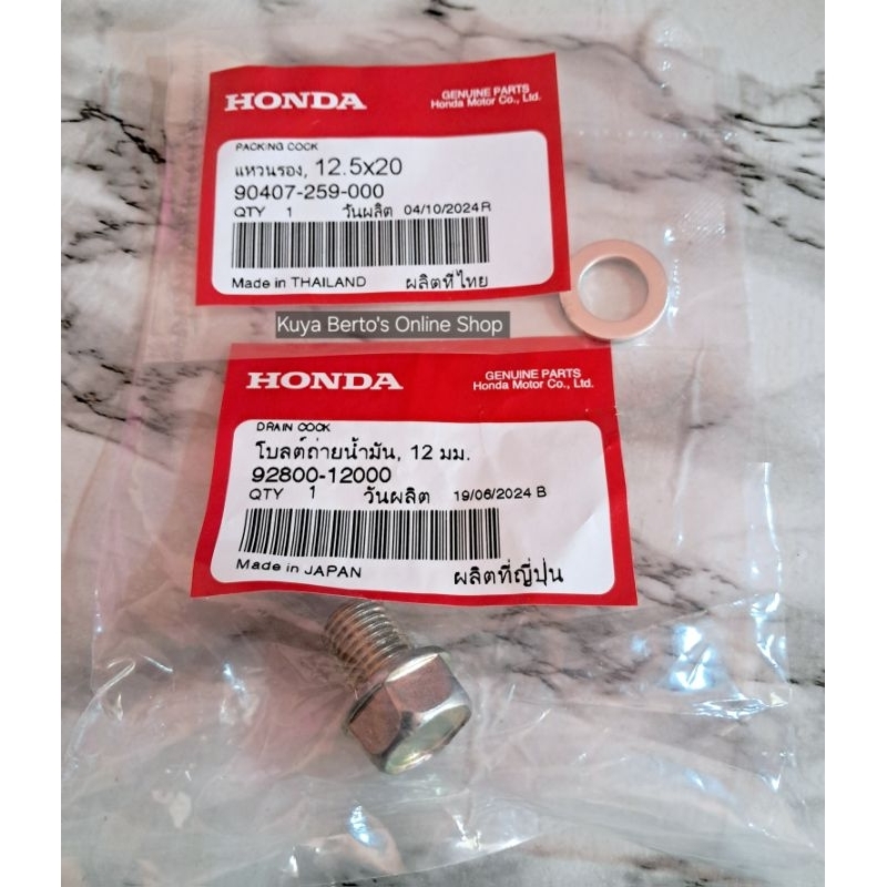 HONDA 100% Genuine/ 92800-12000 Orig Drain Plug Bolt 17mm Head Size Tmx ...