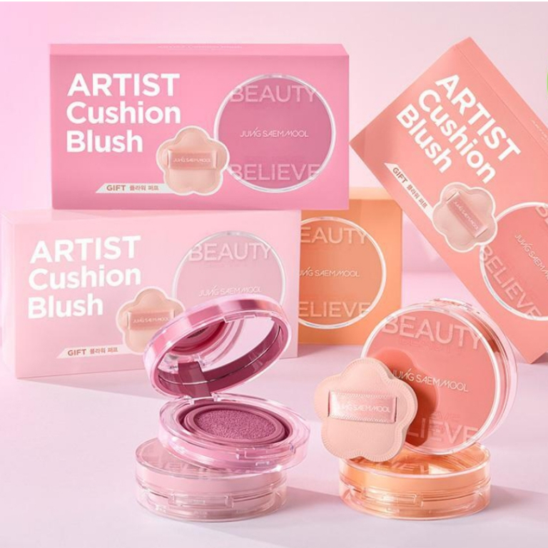 Jungsaemmool Artist Cushion Cheek Blush K-Beauty Flower Puff Edition ...