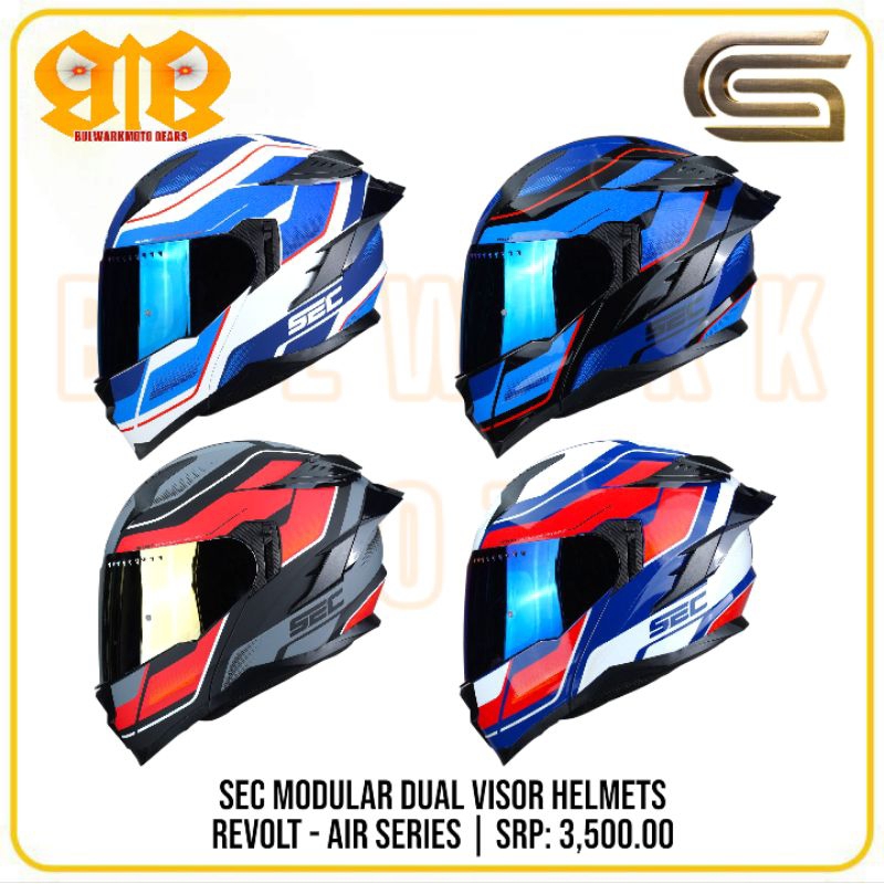 SEC Revolt - Air Series Modular Dual Visor Helmets (with Free Gift ...