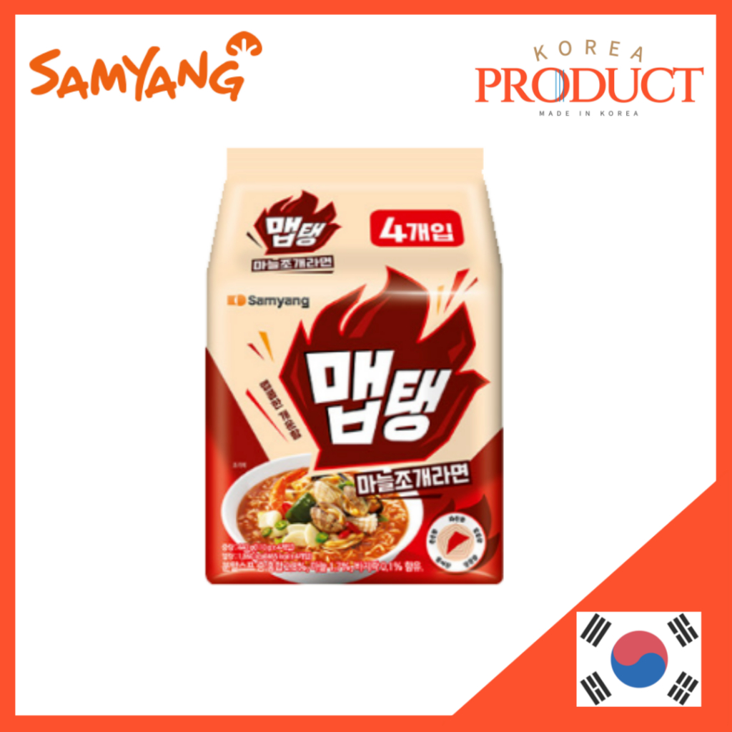 SAMYANG Mep-Taeng Garlic Clam Ramen 110g x 4pcs Tv Show Three Meals a ...