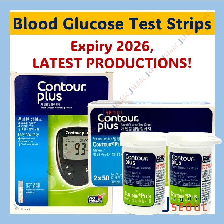 |FROM KOREA| BAYER Contour Plus Blood Glucose Test Strips (50/100 ...