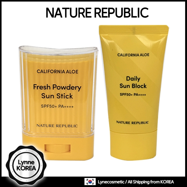[1+1] Nature Republic California Aloe Fresh Powdery Sun Stick SPF50 ...