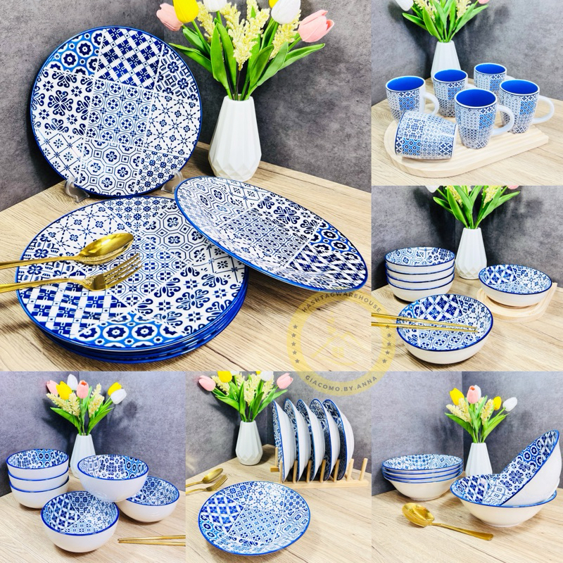 ALA-CARTE VINTAGE BLUE Full Set (Per Set) Plate / Bowl / Mug / Teapot ...