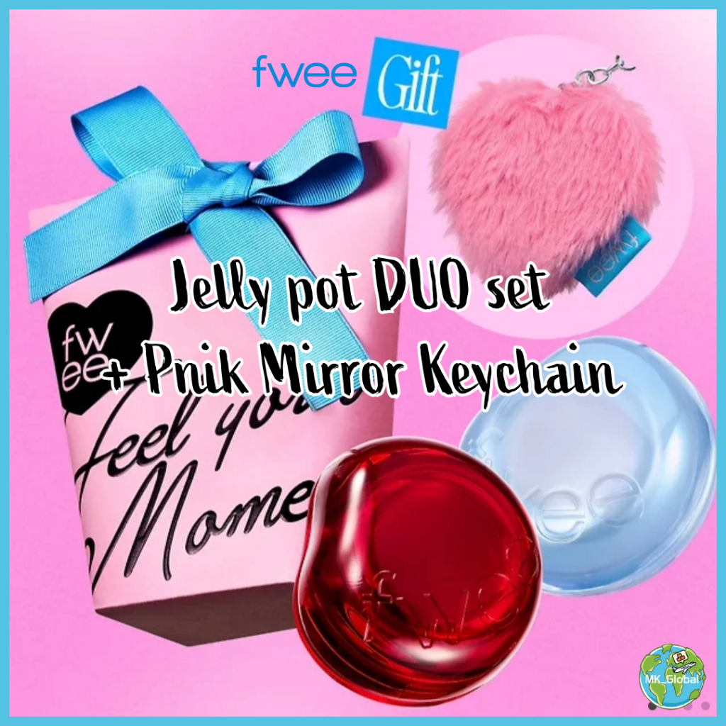 FWEE Glowy Jelly Pot Lip & Cheek Duo set with Pink Mirror Keychain ...