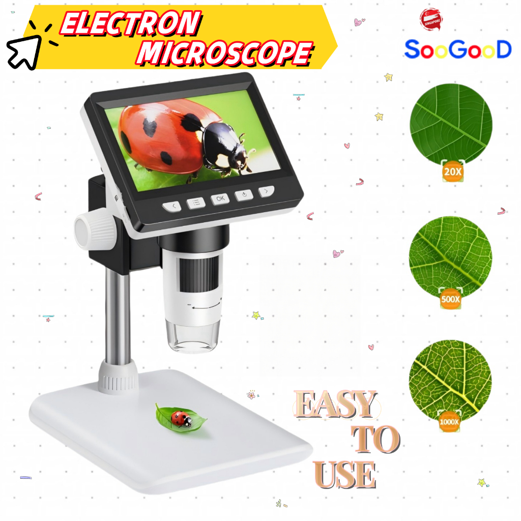 Electron Microscope Digital Microscope Magnification LED Rechargeable ...