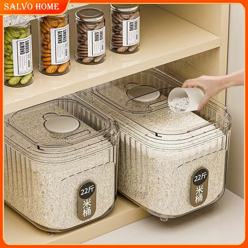 Salvo Rice Container Kitchen Rice Bucket 6-16kg Food Storage Container ...