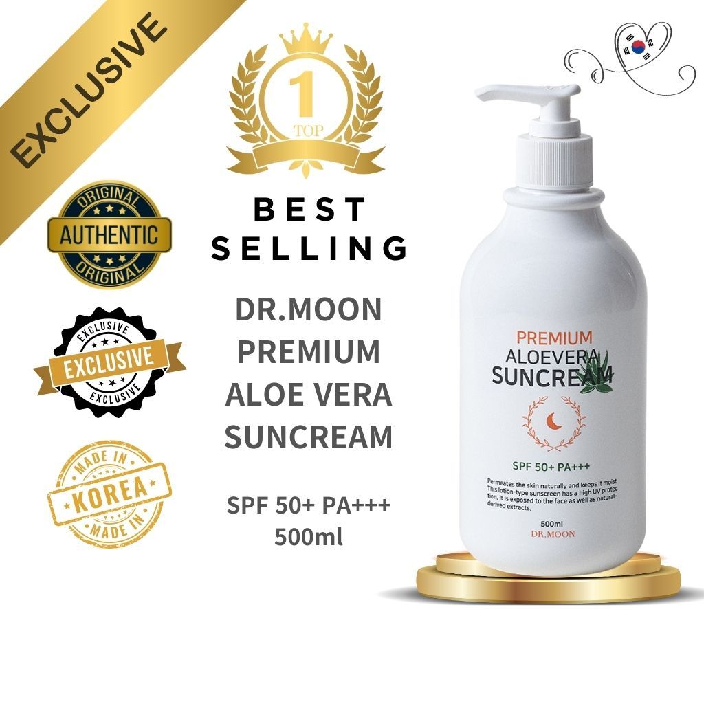DR. MOON PREMIUM ALOEVERA SUNCREAM SPF 50+ PA+++ 500ml | Shopee Philippines