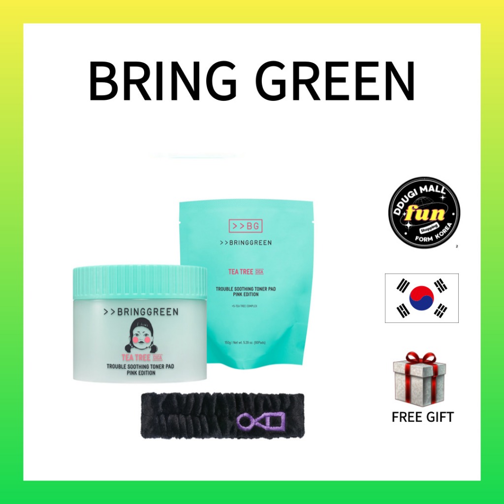 [SQUID GAME ]BRING GREEN Tea Tree Cica Trouble Soothing Toner Pad Pink ...