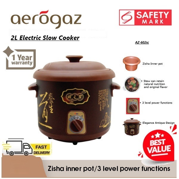 Aerogaz 2L Slow Cooker (AZ-602SC) | Shopee Philippines