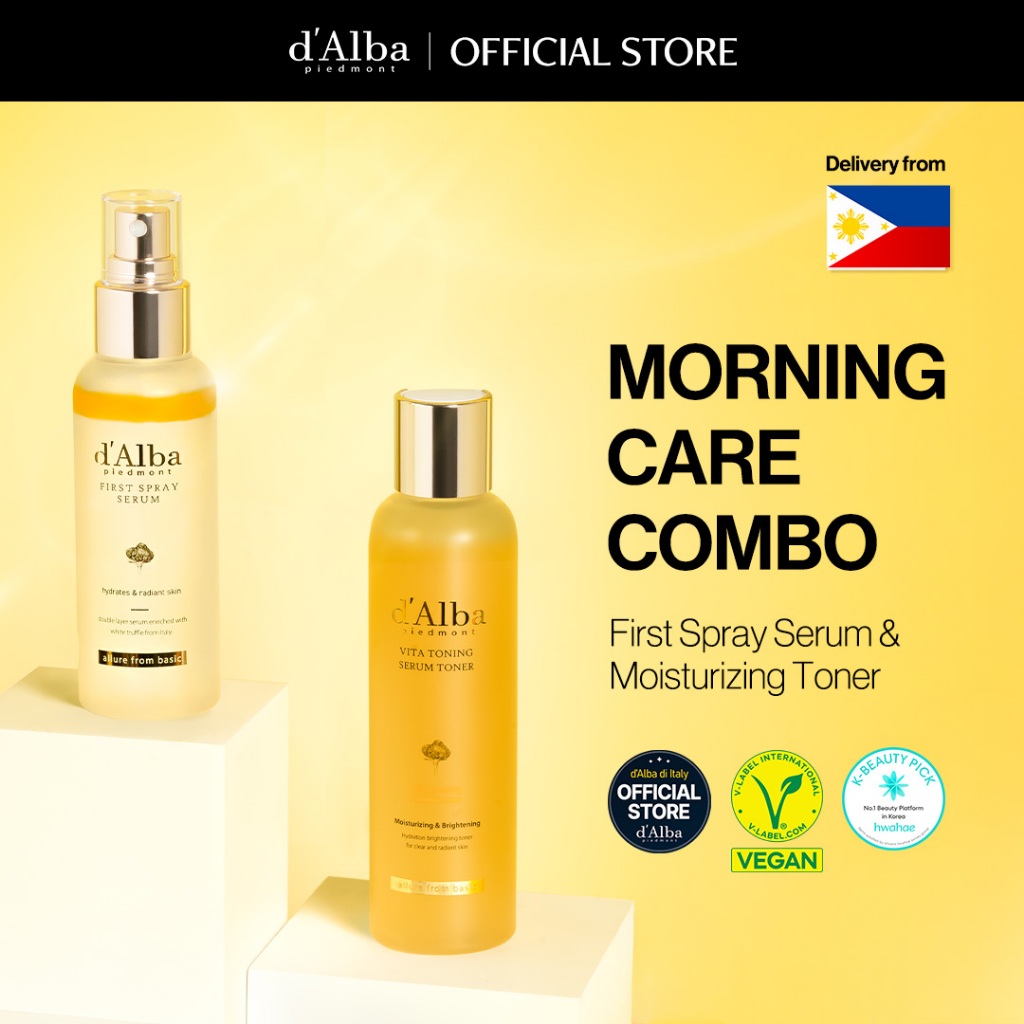 [d'Alba] Morning Care Combo,White Truffle First Spray Serum 100ml and White Truffle Moisturizing ...