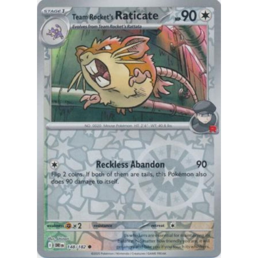Team Rocket's Raticate - 148/182 - Common Reverse HoloScarlet & Violet ...