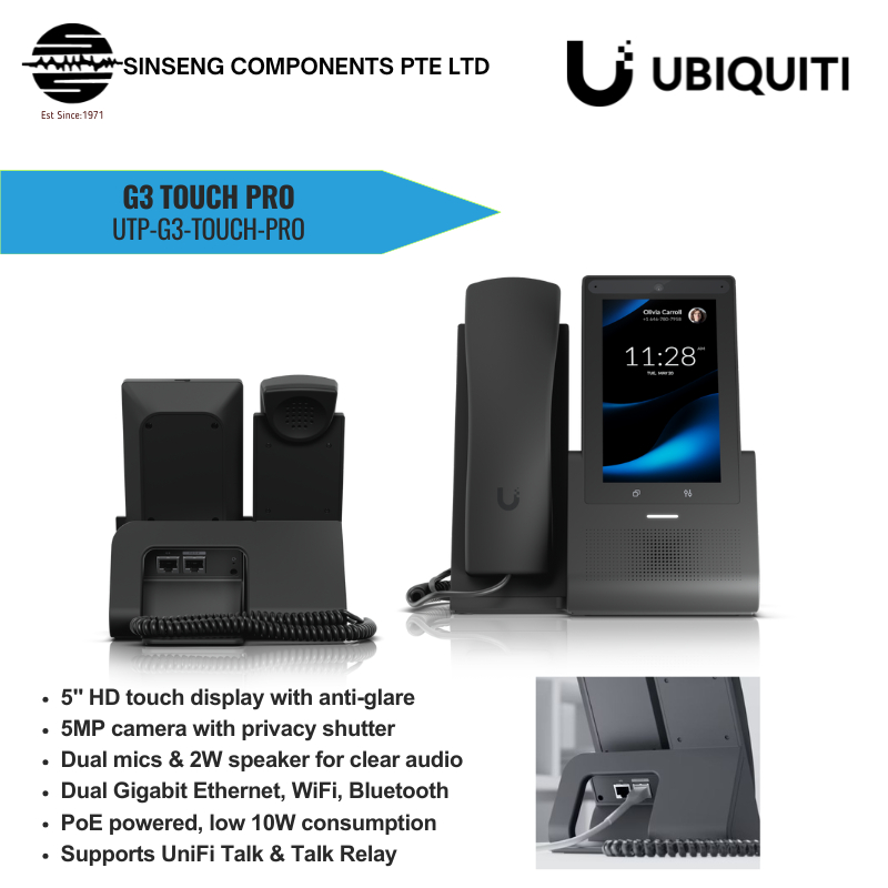 Ubiquiti Unifi UTP-G3-Touch-Pro G3 Touch Pro Smart VoIP Phone for UniFi ...