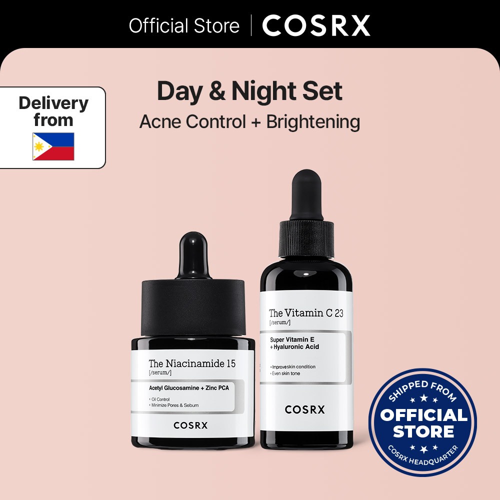 [COSRX OFFICIAL] Day & Night Set: Niacinamide 15 Serum + Vitamin C 23 Serum / Total Acne Care ...