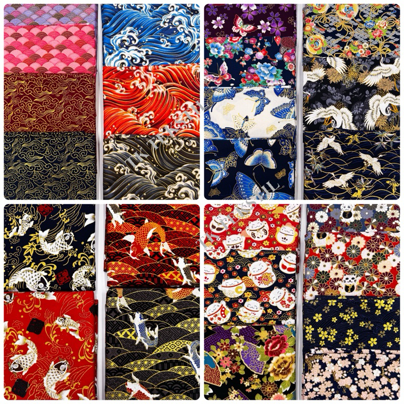 (19DESIGN) 100% Cotton Metallic Japanese Fabric Width 59" /Japanese ...