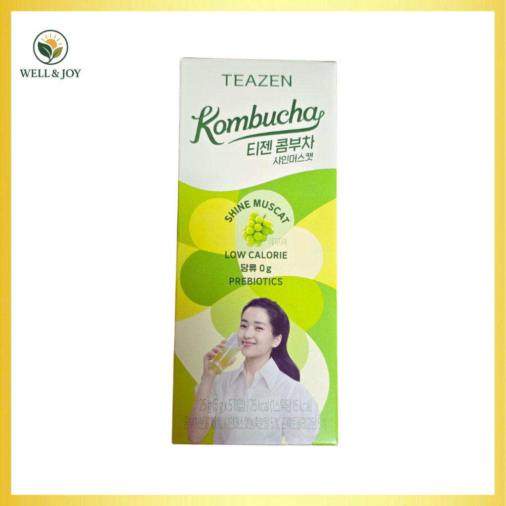 Teazen / Shine Muscat Kombucha Tea Stick 5g × 5 – Low-Calorie Probiotic ...