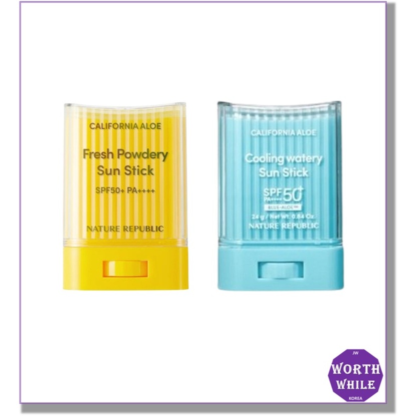 NATURE REPUBLIC Fresh Powdery Sun Stick / Cooling Watery Sun Stick 24g ...