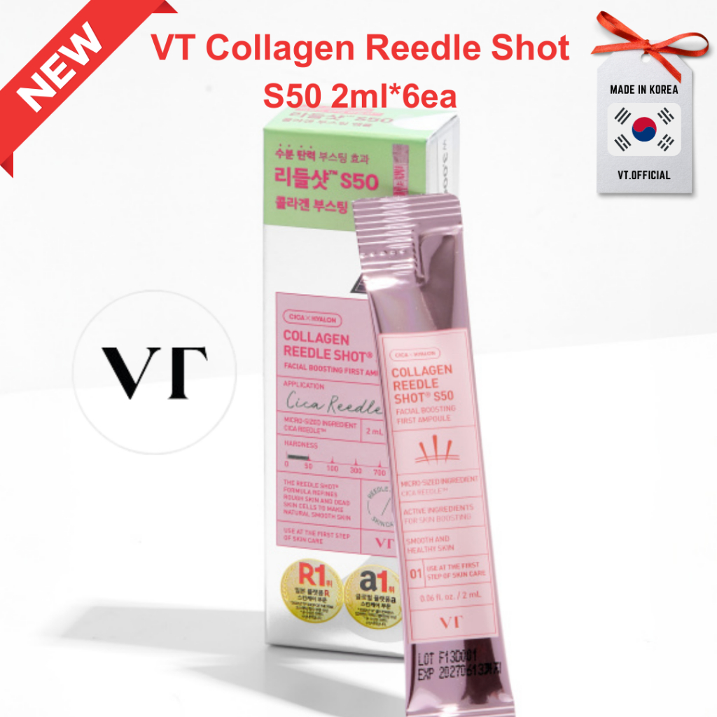 *NEW* VT Collagen Reedle Shot S50 2ml 6ea 12ea Korean Cosmetics Essence Pore care cica protein ...