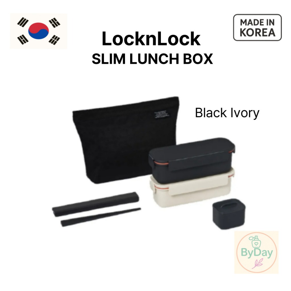 [LocknLock] Slim 1-Tier Lunch Box Set – 220ml x 2 + Bag + Divider ...