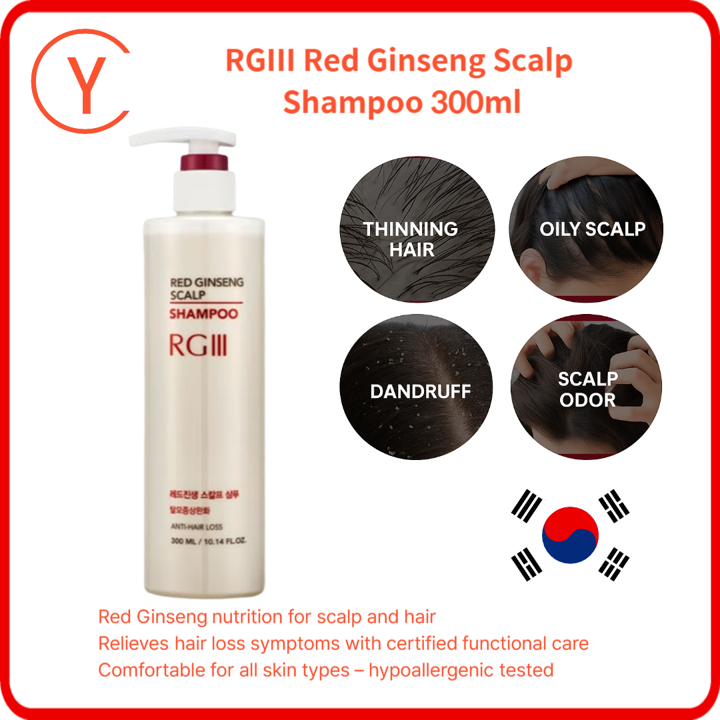 RGIII Red Ginseng Scalp Shampoo 300ml, Korean Hair Loss Shampoo ...