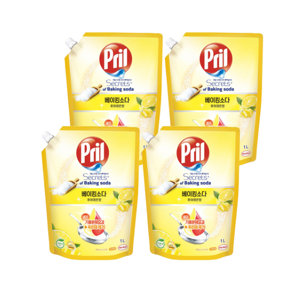 Pril Secret of Baking Soda Kitchen Detergent Refill, Pure Lemon Scent ...