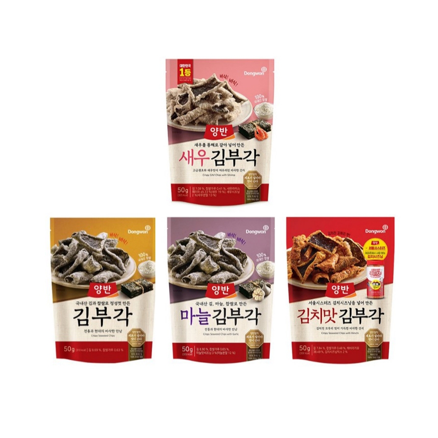[Dongwon] YangBan Korean Seaweed Chips (Original/ Shrimp/ Garlic ...