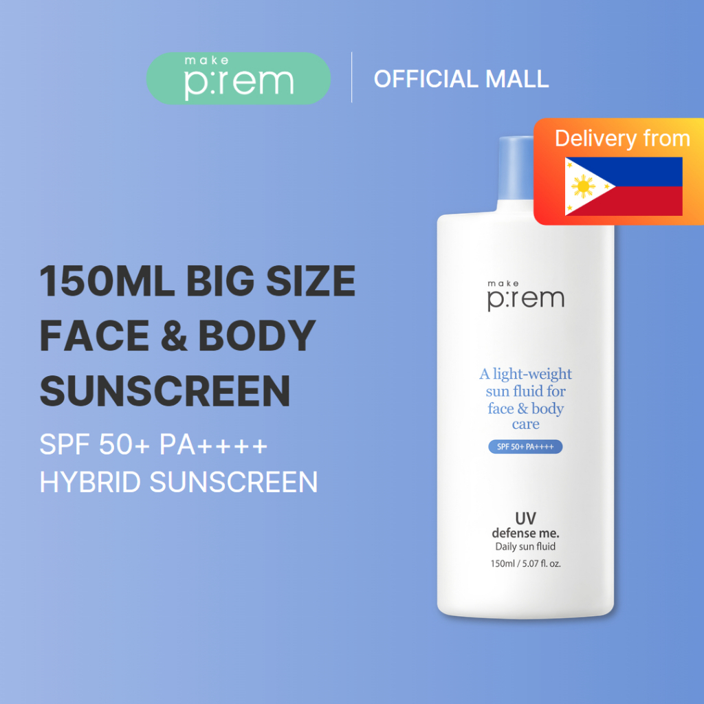 MAKE PREM UV Defense Me. Daily Sun Fluid Face&Body Sunscreen Sunblock ...