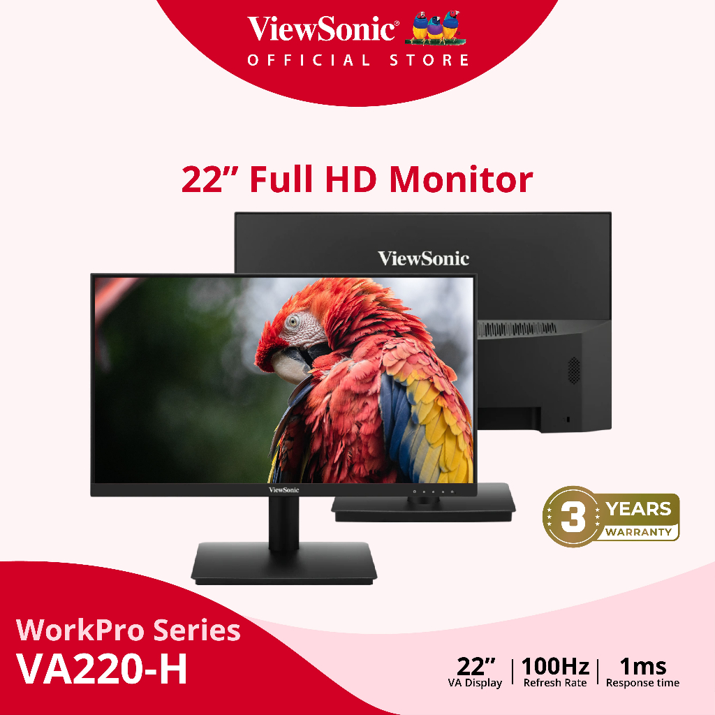 ViewSonic VA220-H 22" Full HD Monitor - 1920x1080, 100Hz, 1ms HDMI/VGA ...