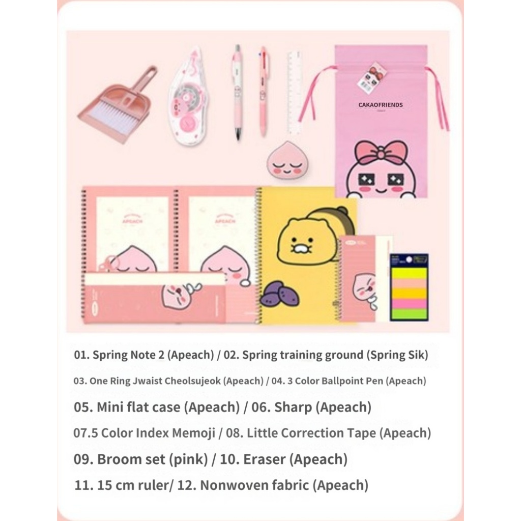 Kakao Friends A+ Stationery Gift Set – Ryan / Apeach, for school or ...