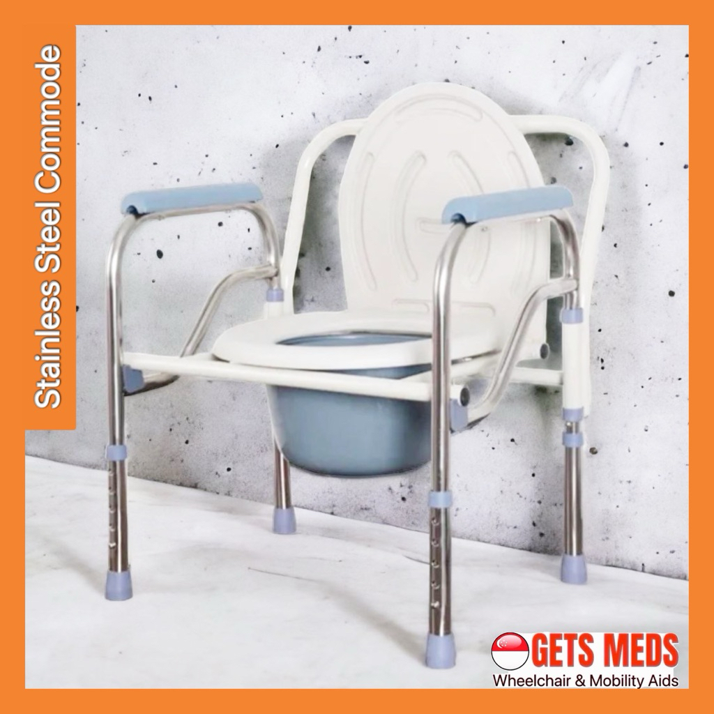 Commode [ GETS] ️ Stainless Steel Commode Chair with or without wheels ...