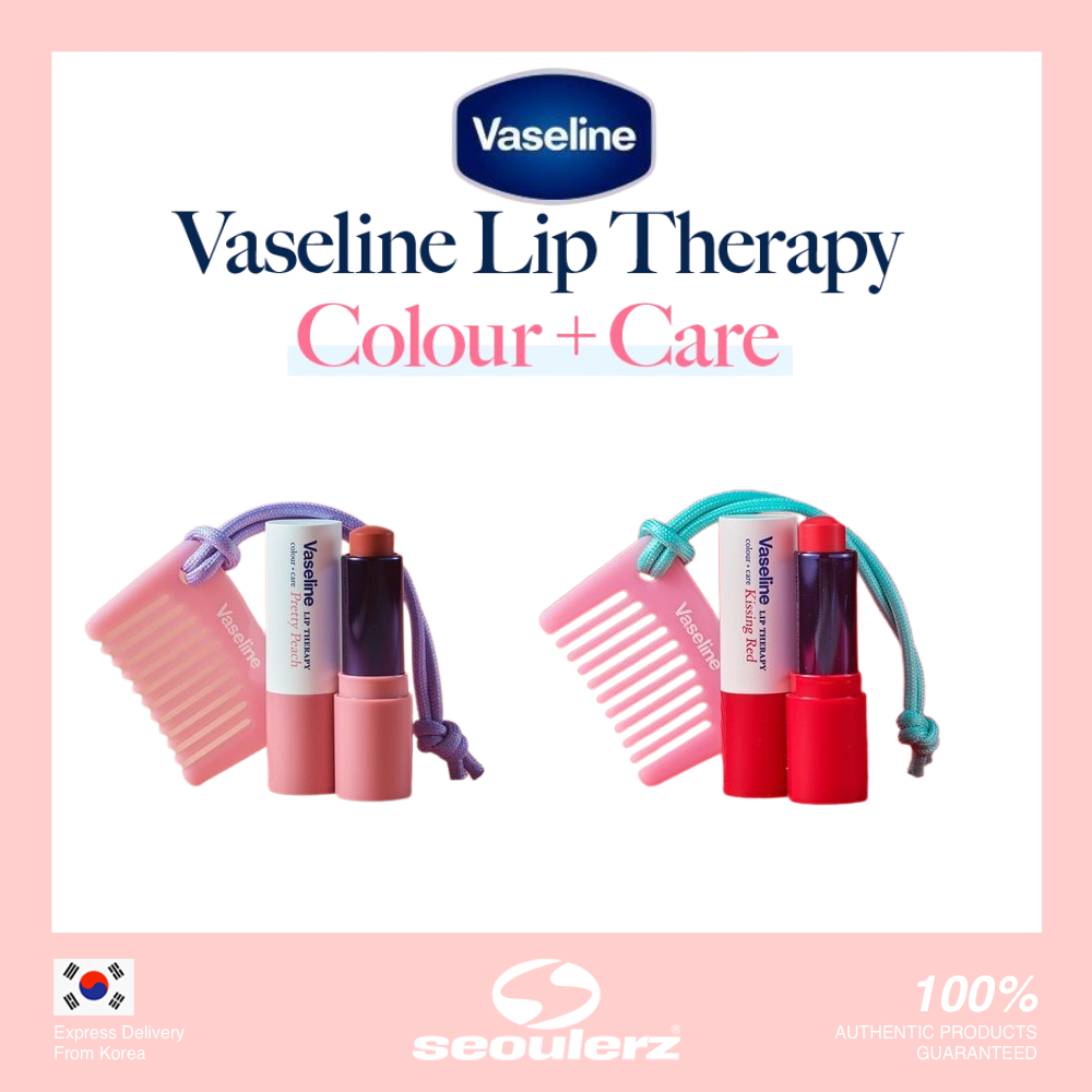 [Vaseline] Lip Therapy Pretty Peach or Kissing Red Double + Comb ...