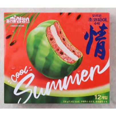 Korean Choco Pie Snack Watermelon Flavor Limited Edition - Pack of 12 ...