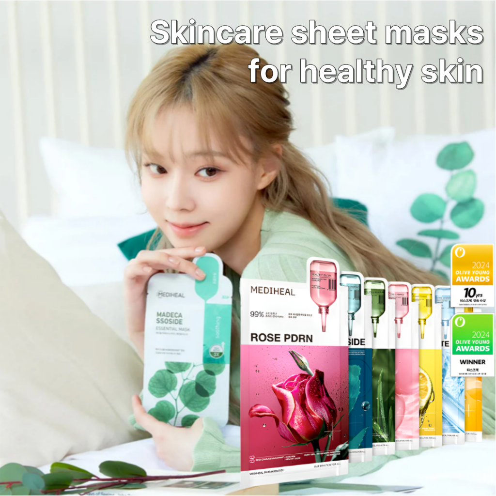 Mediheal Essential Mask Pack 10sheets/1box (Madecassoside/Tea Tree/Rose ...