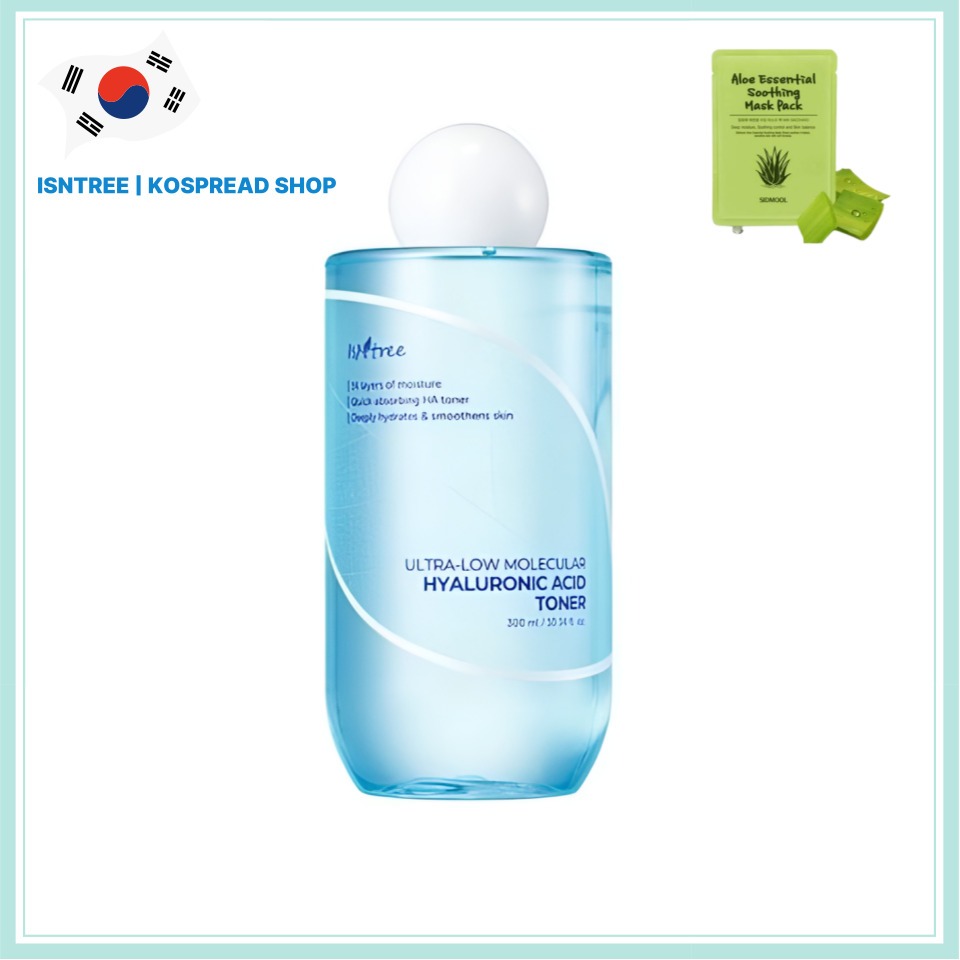 Isntree Hyaluronic Acid Toner 300ml Ultra-Low Molecular, Deep Hydration ...