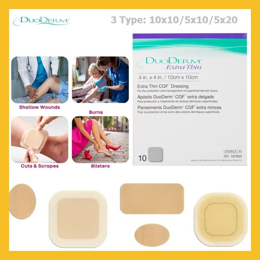 Convatec DuoDerm Extra Thin Hydrocolloid Sterile Adhesive Dressing ...