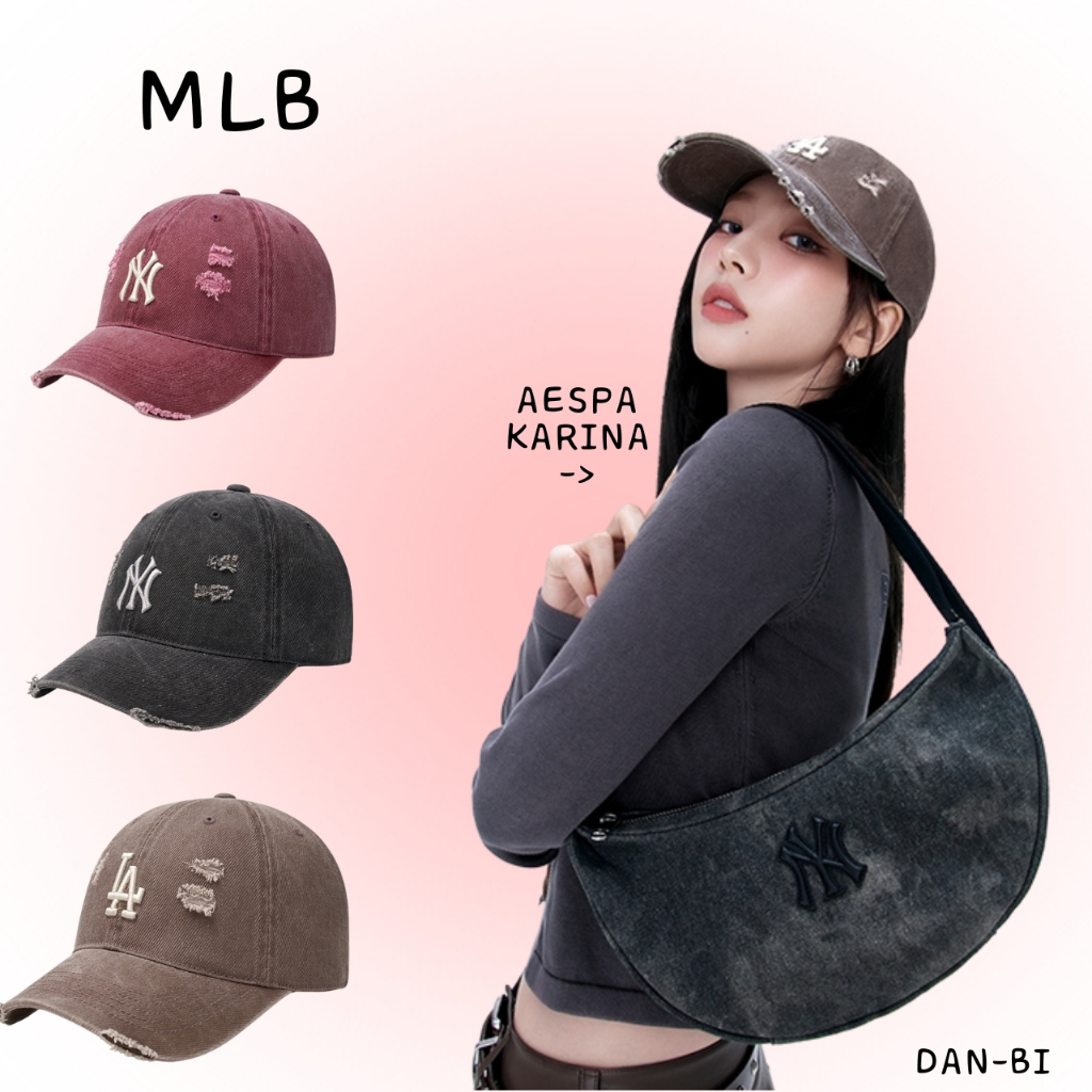[MLB] DAMAGE WASHING UNSTRUCTURED BALL CAP_3 colors / KARINA CAP / 100% ...