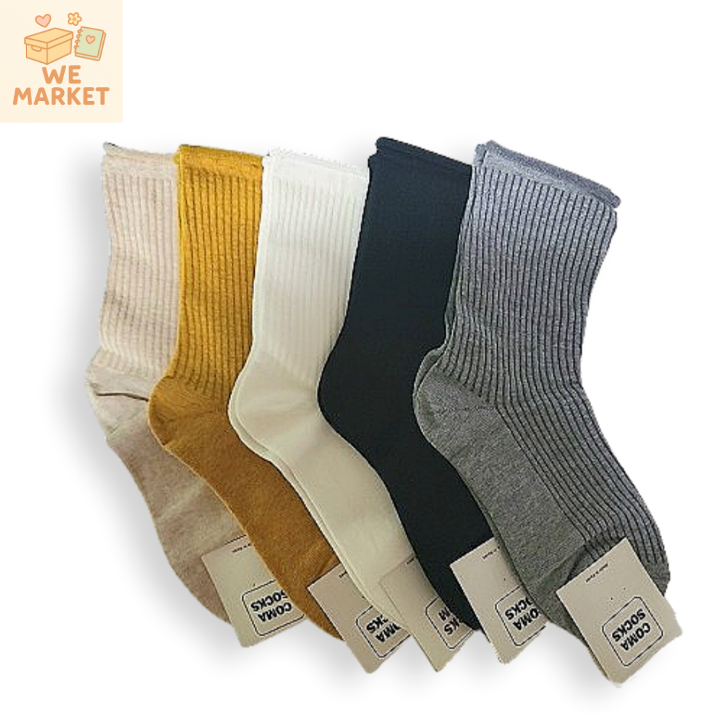 Women's Rolled Basic Socks - 5 Pairs (Made in Korea) | Shopee Philippines